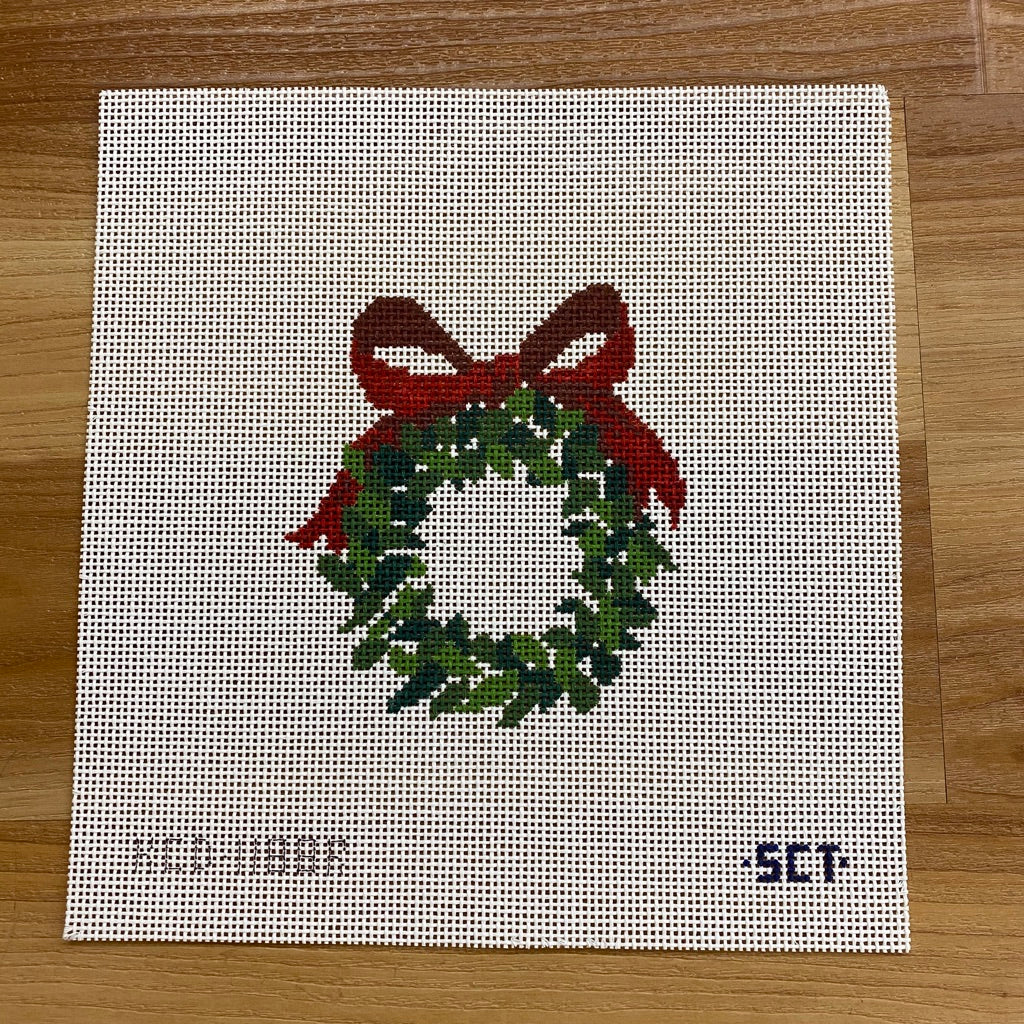 Monogramable Wreath Ornament Canvas – KC Needlepoint