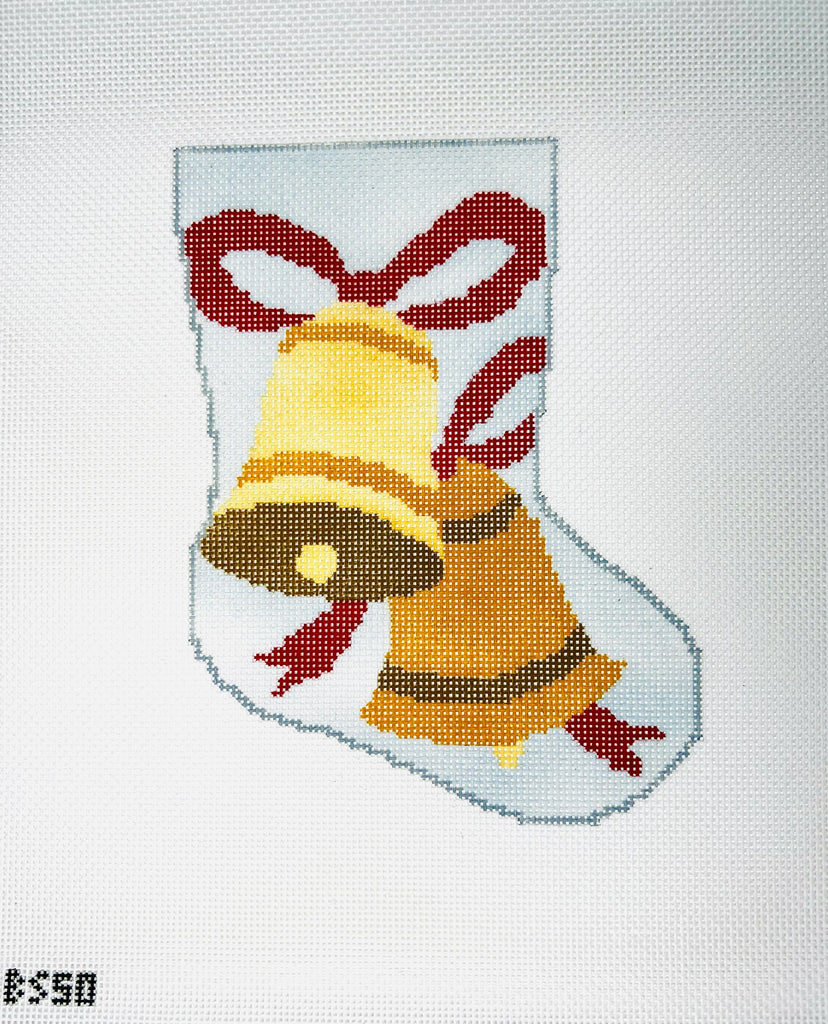 Carol of the Bells Ornament Sized Stocking Canvas | KC Needlepoint