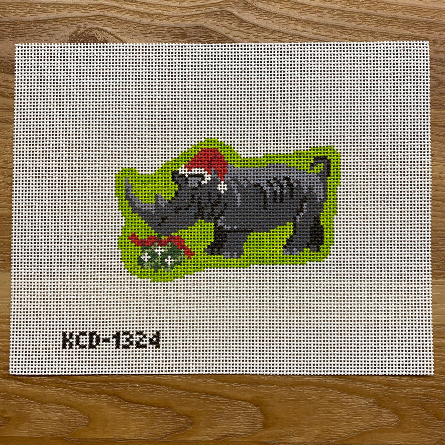 Holiday Rhino – KC Needlepoint