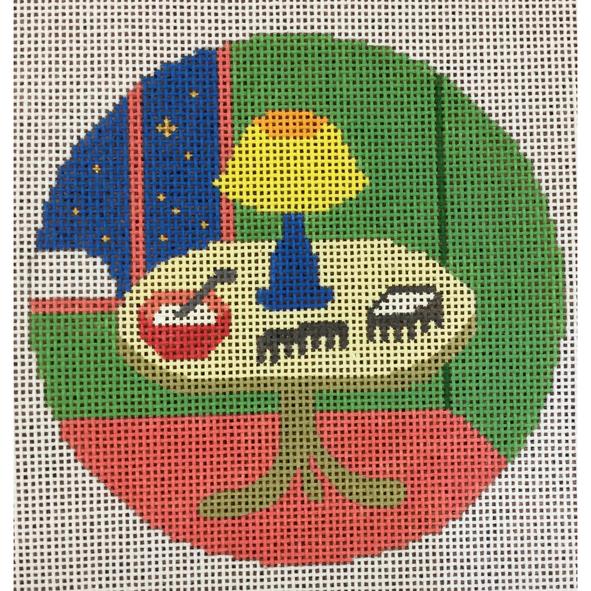 Comb and Brush 4 1/2" Round Ornament Canvas – KC Needlepoint