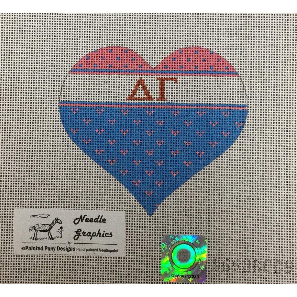 Delta Gamma Heart Canvas | KC Needlepoint