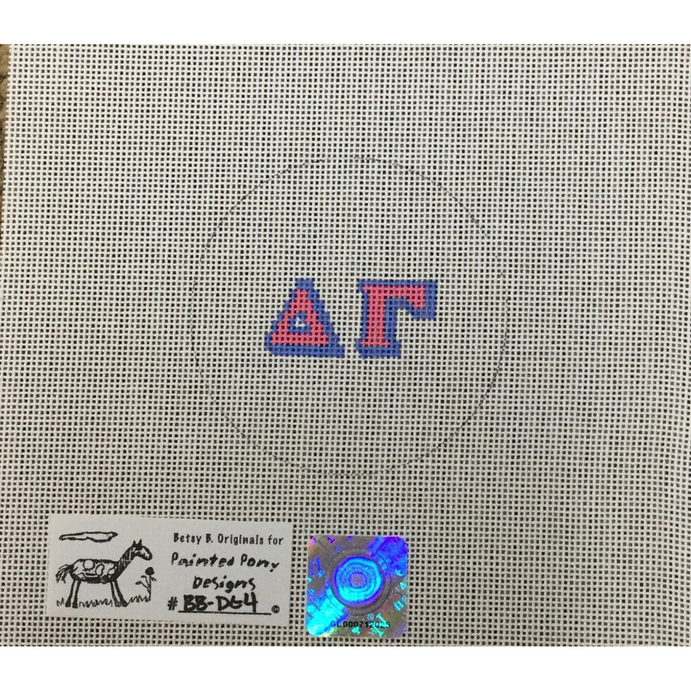 Delta Gamma Round Canvas – KC Needlepoint