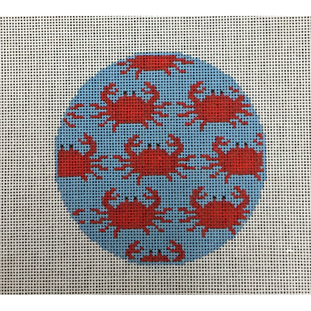 Crab Round Canvas | KC Needlepoint