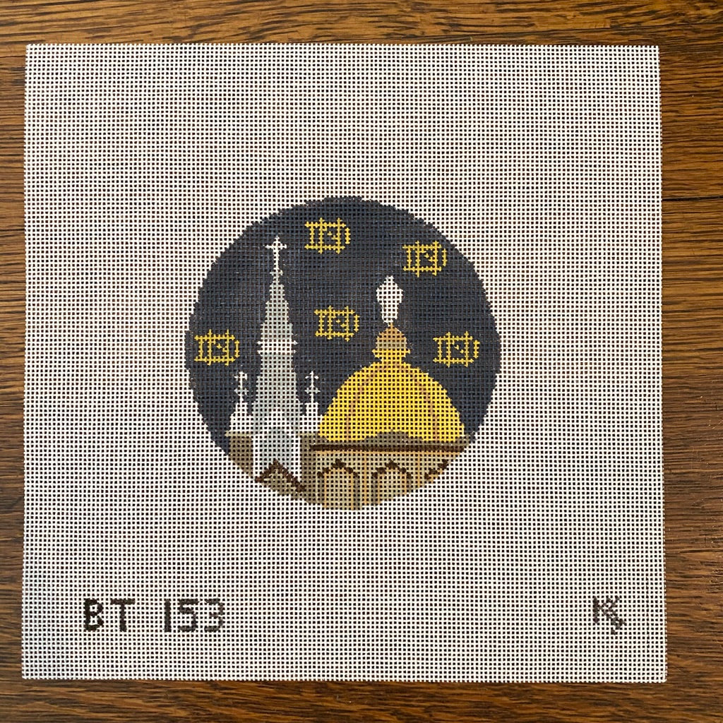 Notre Dame Round Canvas | KC Needlepoint