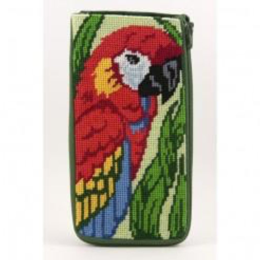 Parrot Eyeglass Case Kit | KC Needlepoint