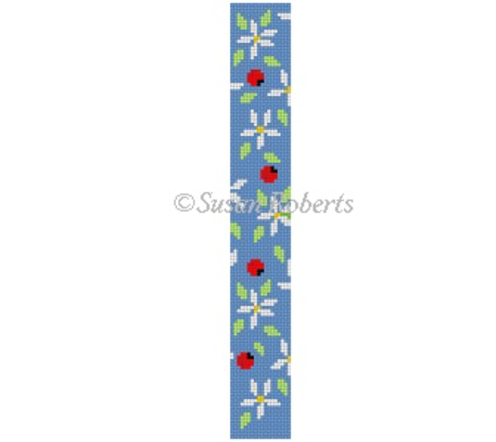 Daisy and Ladybugs Key Fob Canvas | KC Needlepoint