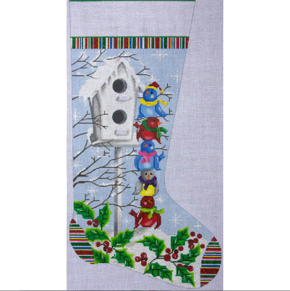 Birdies Stocking Canvas | KC Needlepoint