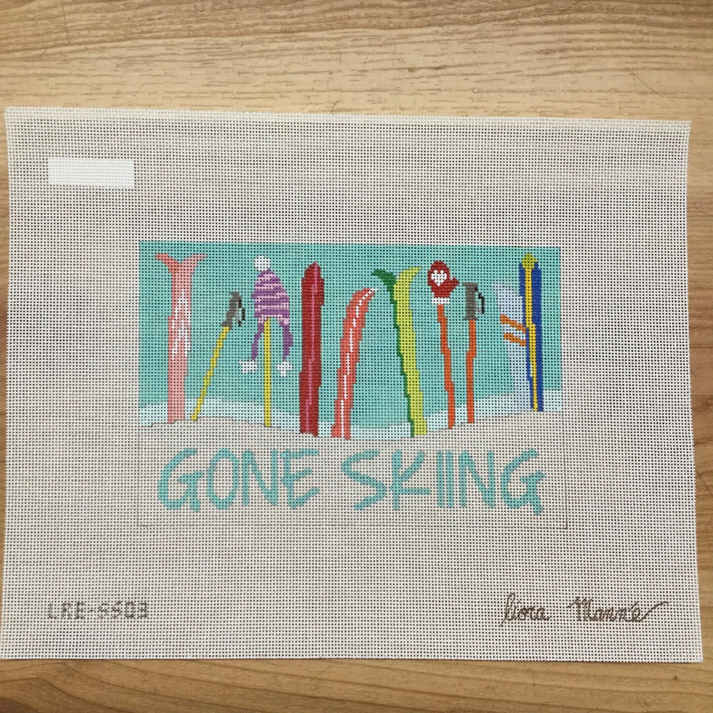 Gone Skiing Canvas – KC Needlepoint