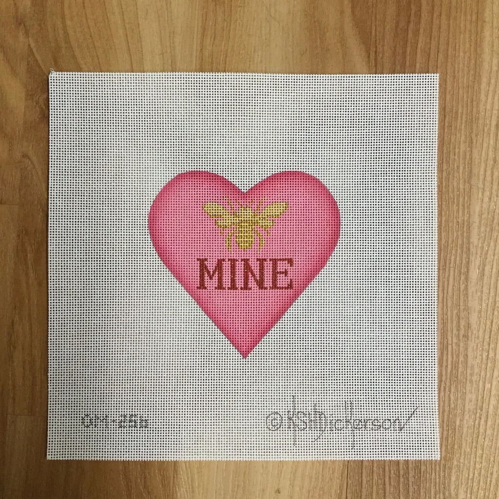 Bee Mine Heart Needlepoint Canvas – KC Needlepoint