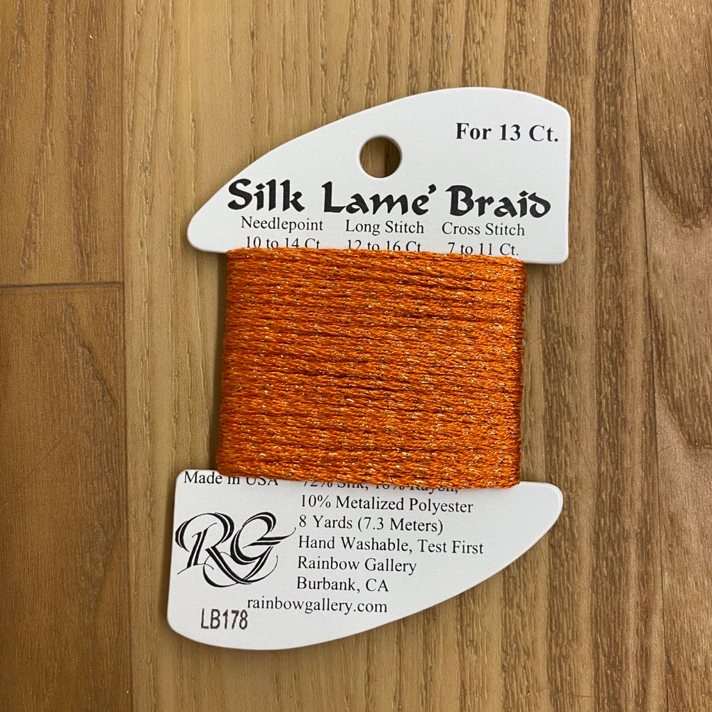 Silk Lamé Braid LB178 Persimmon | KC Needlepoint