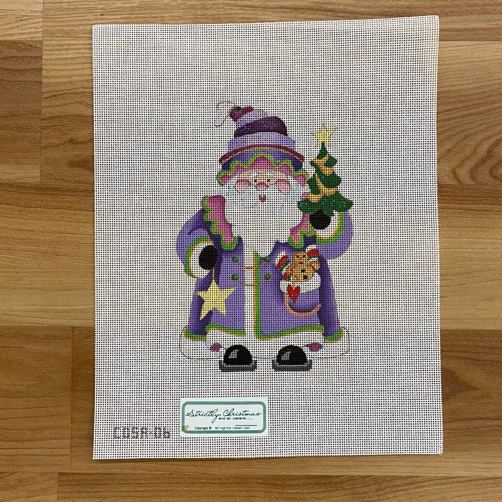 Gingerbread Man and Star Squatty Santa Canvas | KC Needlepoint